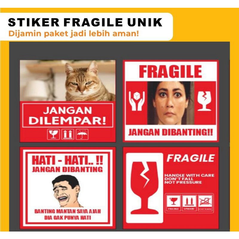 Jual STIKER FRAGILE LUCU UNIK KOREA / STICKER FRAGILE CUSTOM KPOP ...