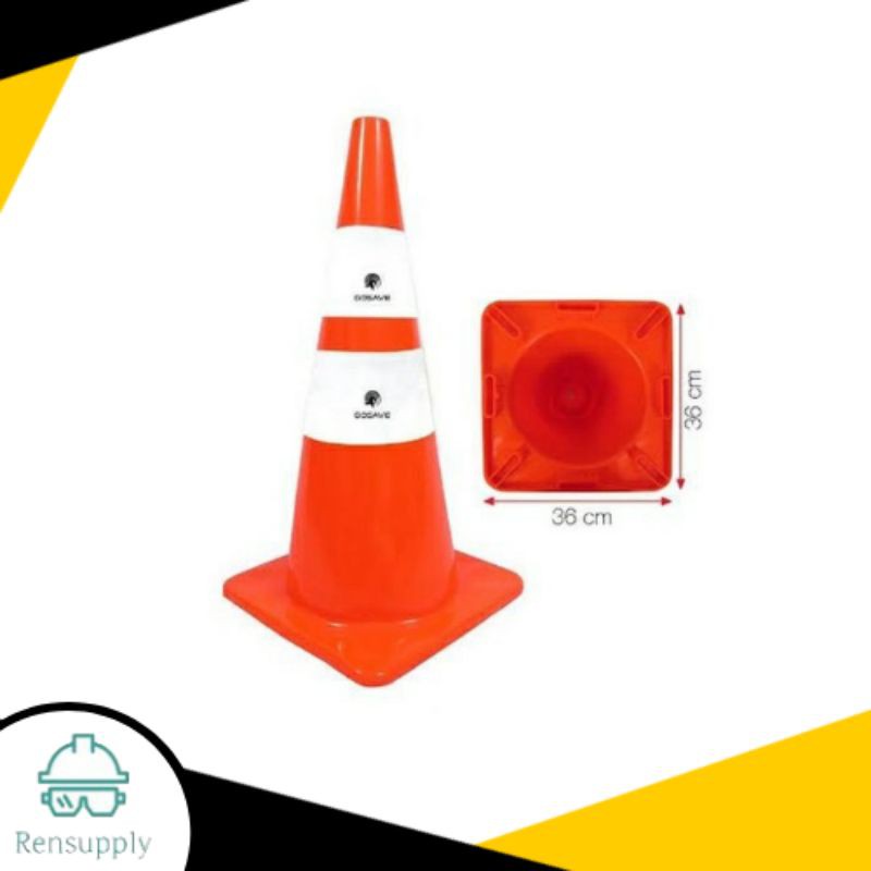 Jual Safety Cone/Traffic Cone/Kerucut Rubber Gosave 70cm | Shopee Indonesia