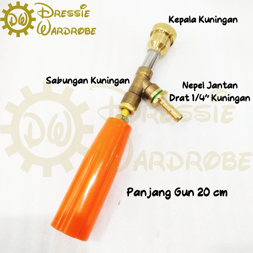 Jual Paket Gun Sprayer Doorsmeer 20 cm Drat Kuningan Tebal Nepel Jantan | Shopee Indonesia