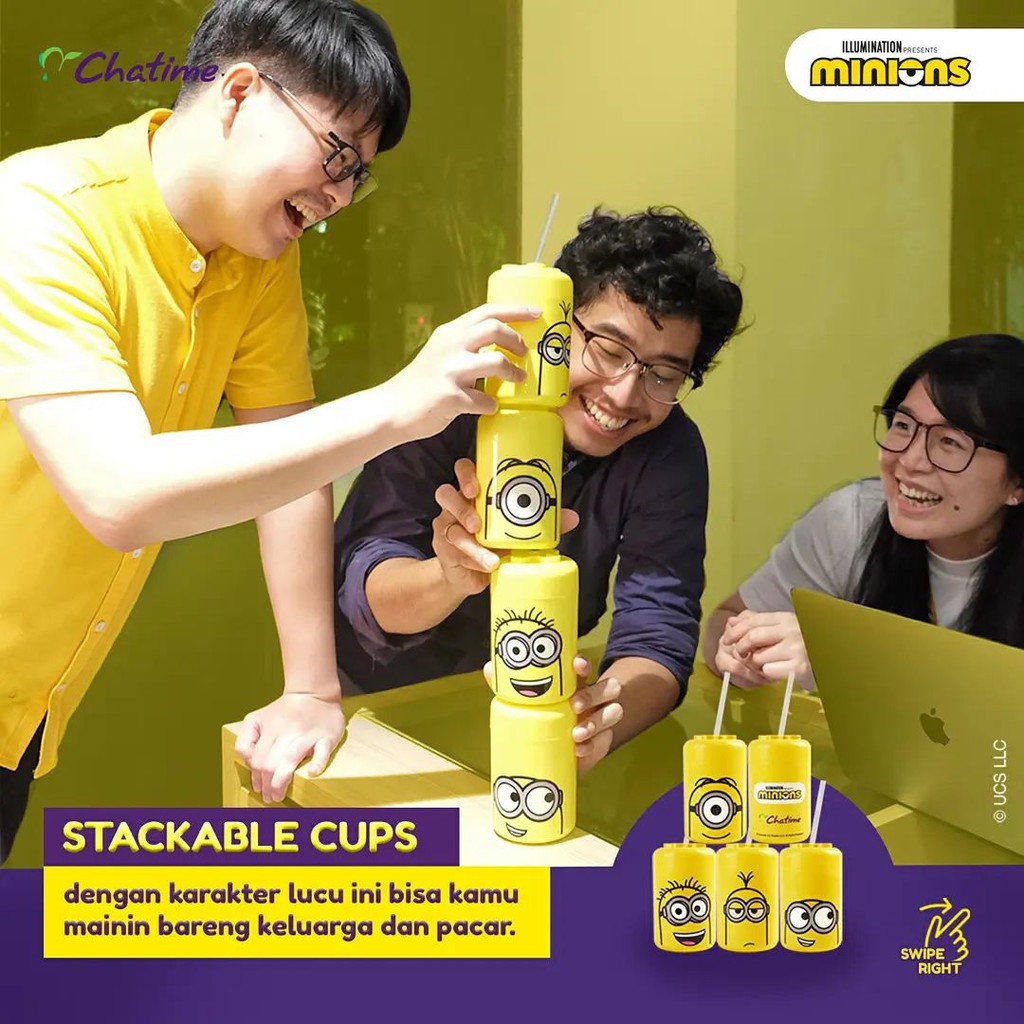 Jual Stackable Cups Chatime x Minions Merchandise OFFICIAL | Botol ...