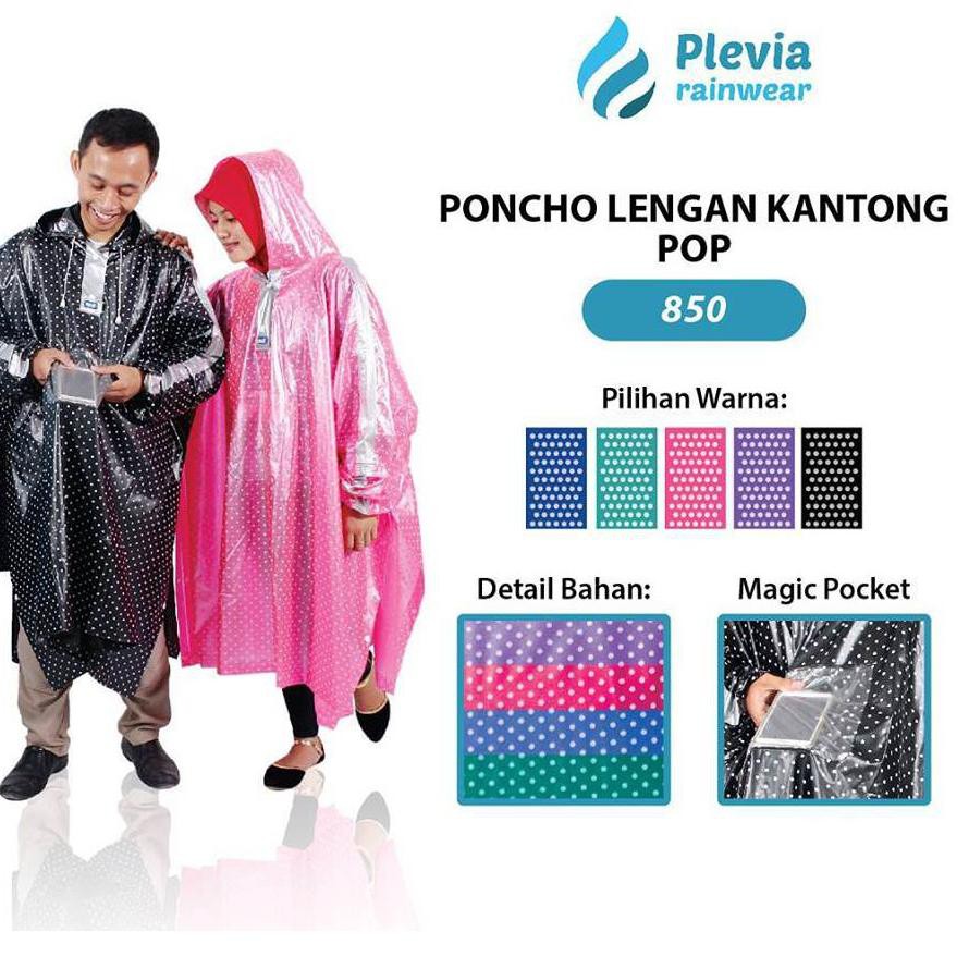 Jual Plevia Jas Hujan Ponco Lengan Kantong POP Tipe 850 !! | Shopee ...