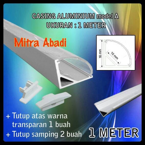 Jual Casing Aluminium for Hard Strip LED Aluminium Model A Ukuran 1 ...