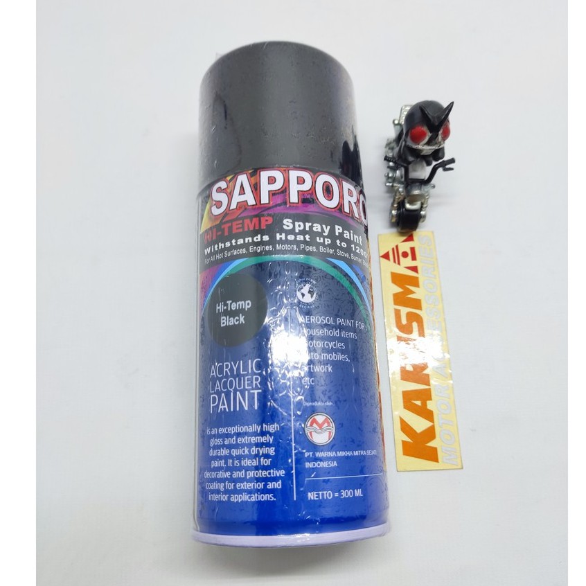 Jual Sapporo Spray 300 ml Hi-Temp (Anti Panas / Tahan Panas) / Pylox / Pilok / Cat Aerosol / Cat ...