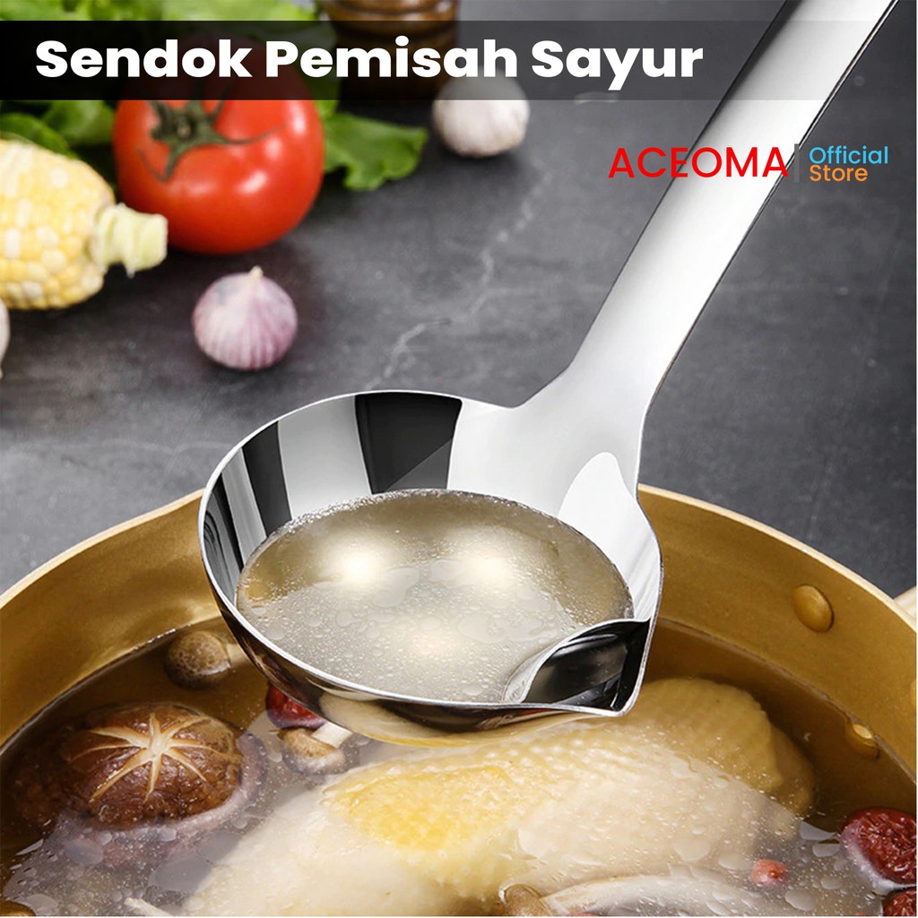 Jual Sendok Sayur Stainless Steel Tebal Pemisah Kuah Sup Sayur Sendok ...