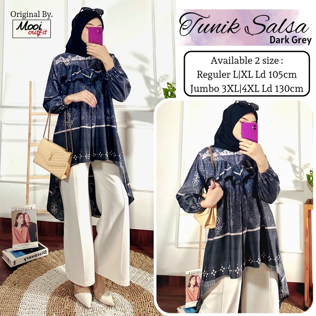 Jual Tunik Jumbo Kekinian Terbaru Atasan Wanita Muslim Big Size L XL XXL XXXL 4XL Ld 100 105 120 ...