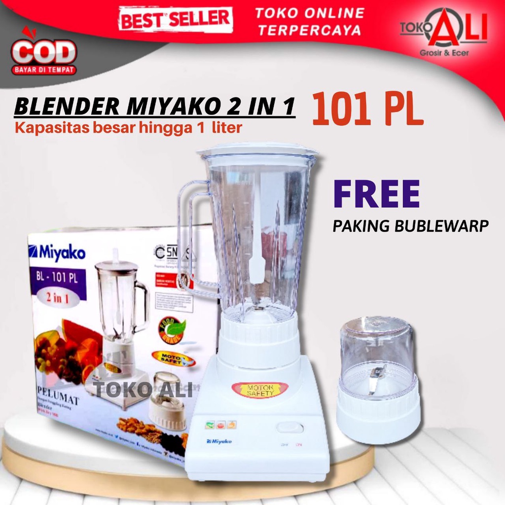 Jual Juicer Blender miyako Bl-101 PL 2 in 1 kapasitas 1 Liter Bumbu dan buah bisa untuk kopi ...