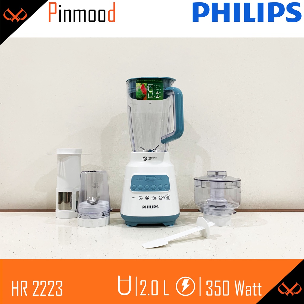 Jual PHILIPS BLENDER HR-2223 FULL SET / 4 IN 1 PELUMAT [ 2 LITER ...