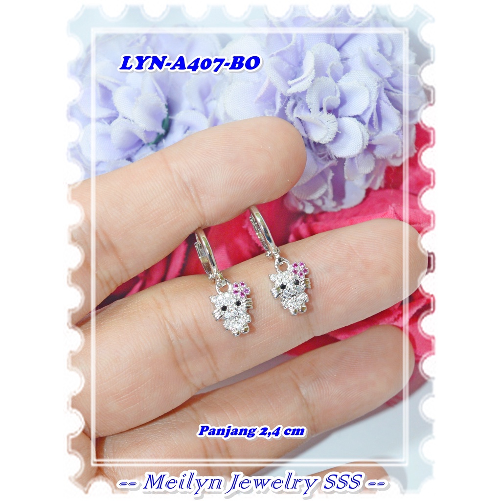 Jual Anting Lapis Emas 18K LYN-A407-BO Kitty Silver Merek Meilyn ...
