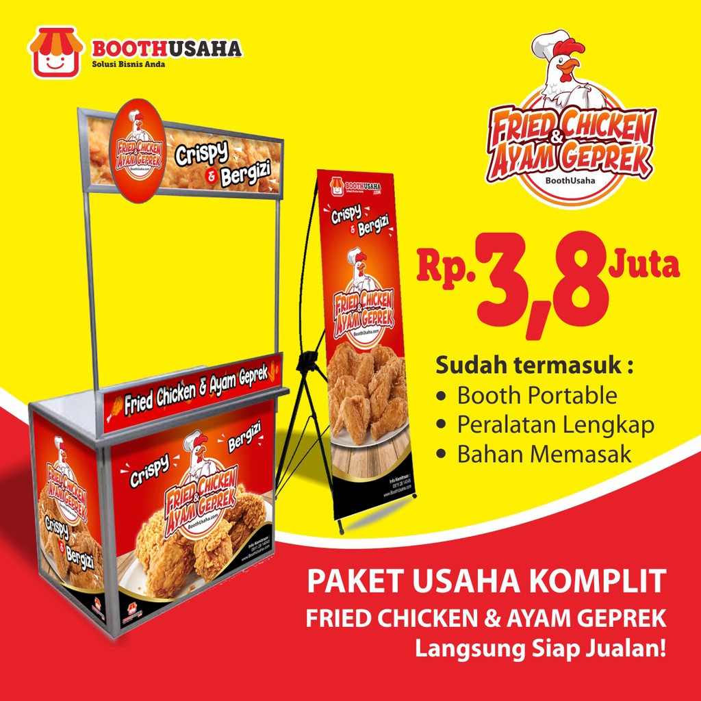 Jual PAKET USAHA FRIED CHICKEN DAN AYAM GEPREK BOOTH PORTABLE PERALATAN ...