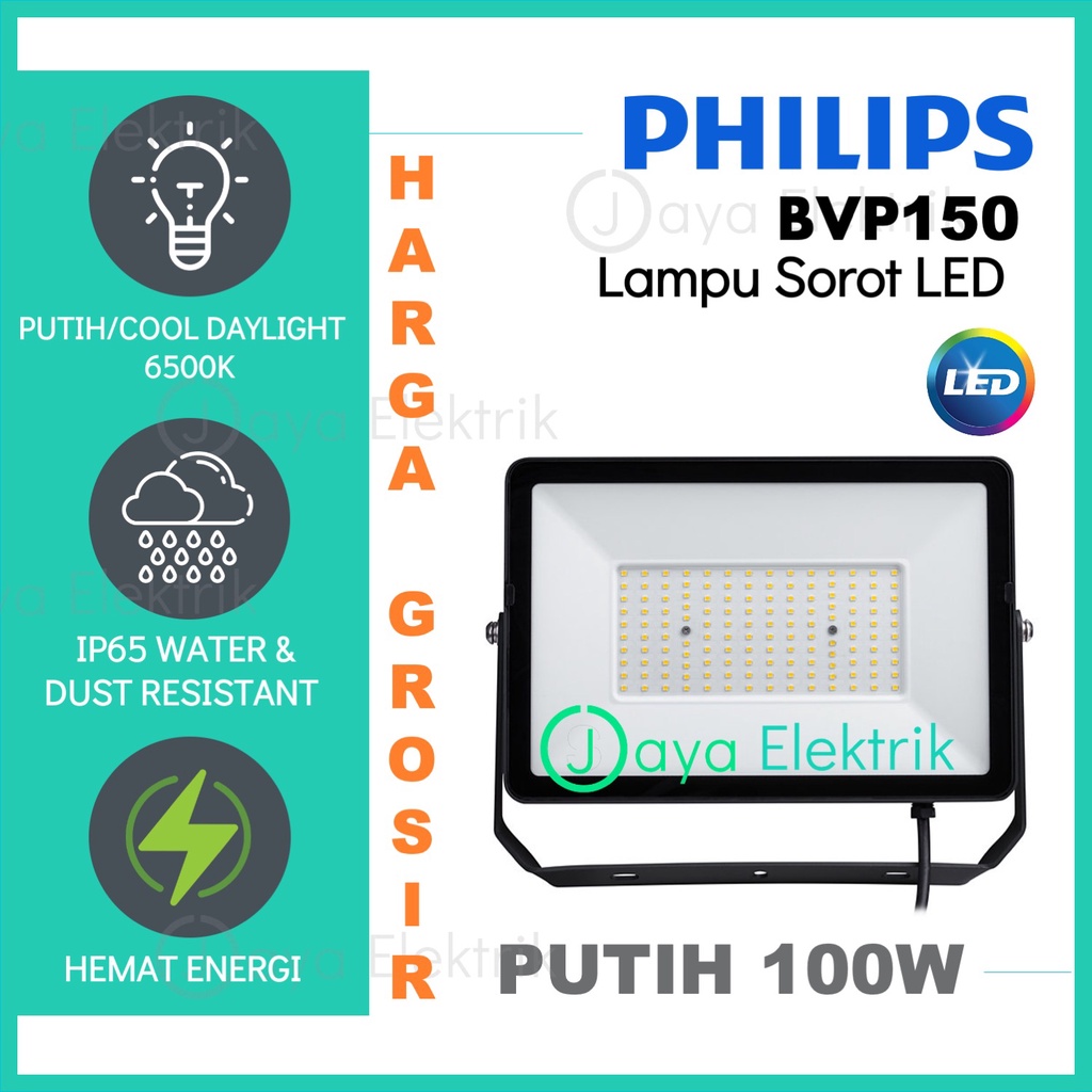 Jual Lampu Sorot LED Philips BVP150 100Watt - Lampu Tembak Flood Light 100W 100 W Watt Putih ...