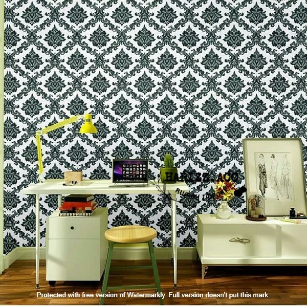 Jual Wallpaper stiker motif batik silver hitam | Shopee Indonesia