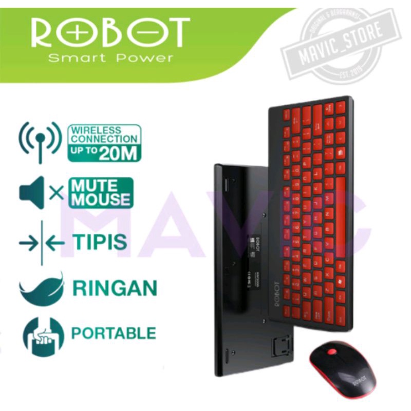 Jual Wireless Keyboard and Mouse Combo ROBOT KM3000 - Set Keyboard dan ...