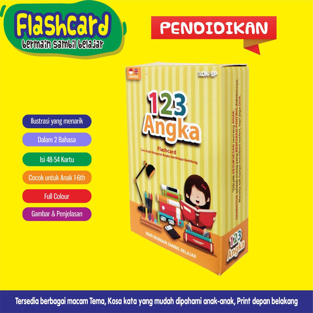 Jual Flash Card Edukasi Anak : Berhitung / Huruf ABC / Huruf Hijaiyah ...