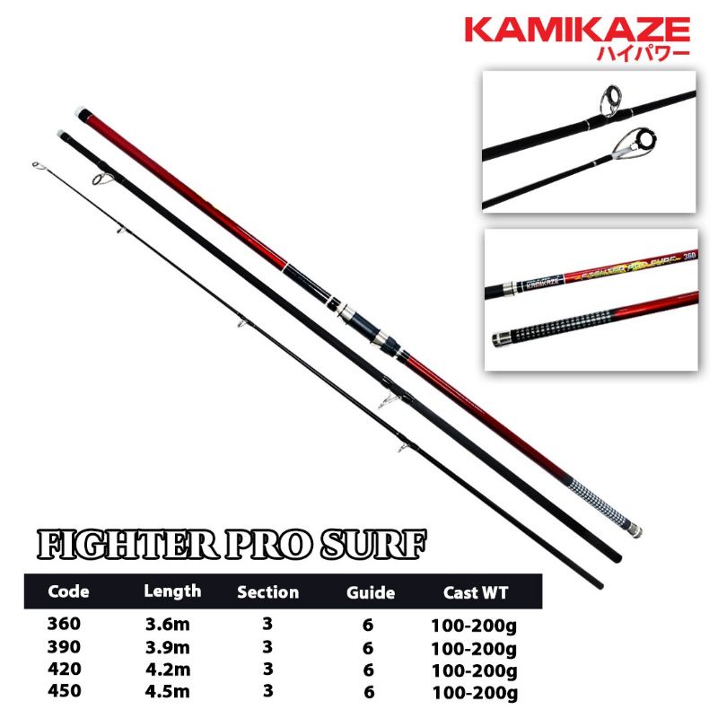 Jual Joran Kamikaze Fighter Pro Surf 360 390 420 450 Rock Fishing Rod ...