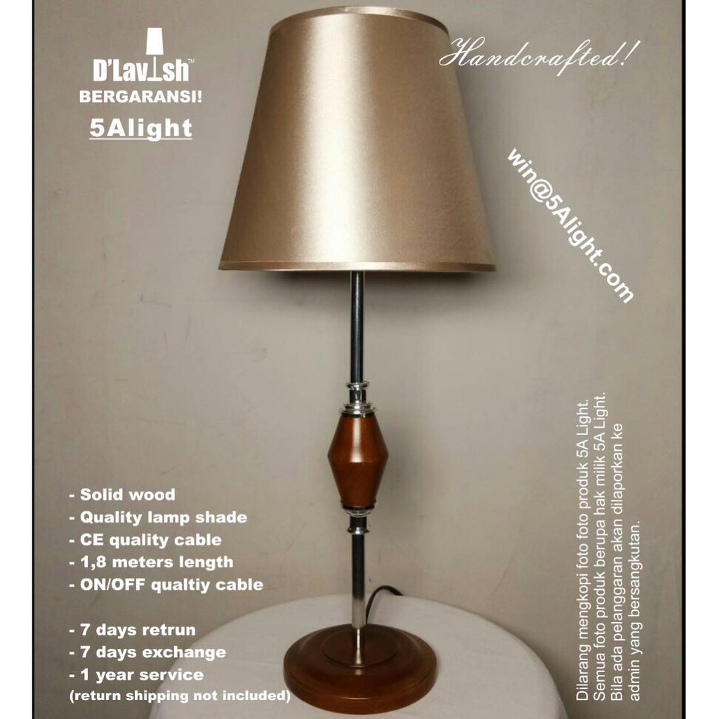 Jual Jade WOOD 57cm - Lampu Meja Lampu Tidur/Lampu Nakas/Lampu Malam | Shopee Indonesia