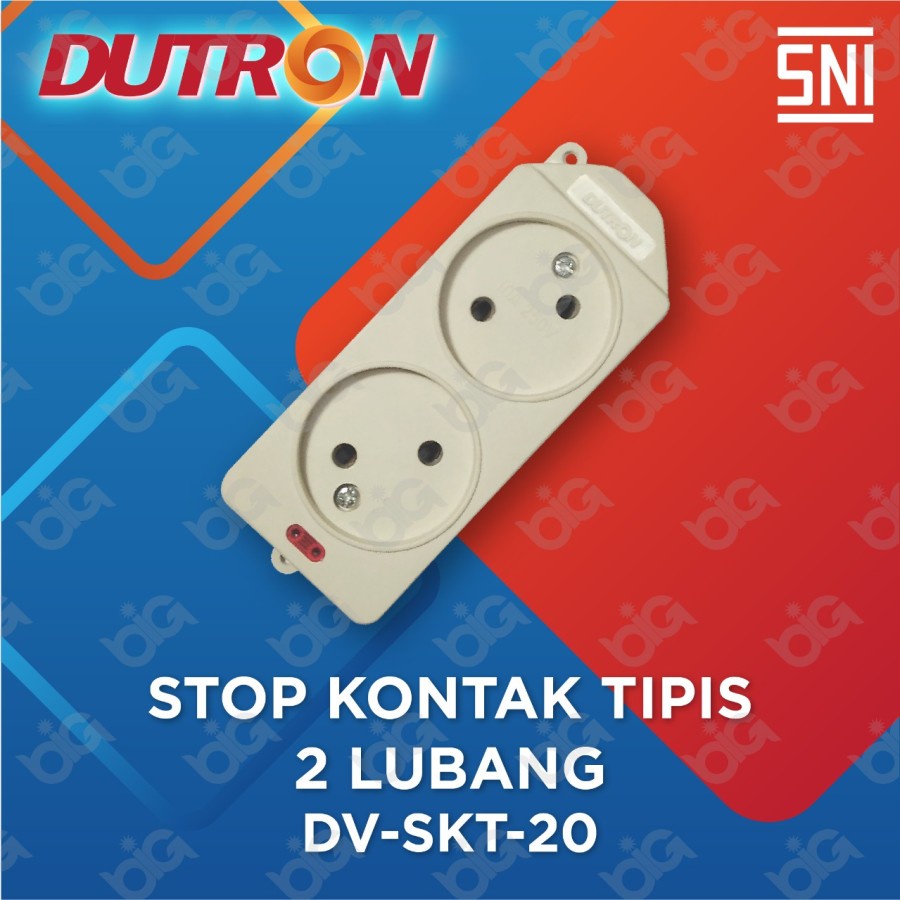 Jual Stop Kontak Gepeng Tipis DUTRON 2 Lubang - DV-SKT-20 | Shopee Indonesia