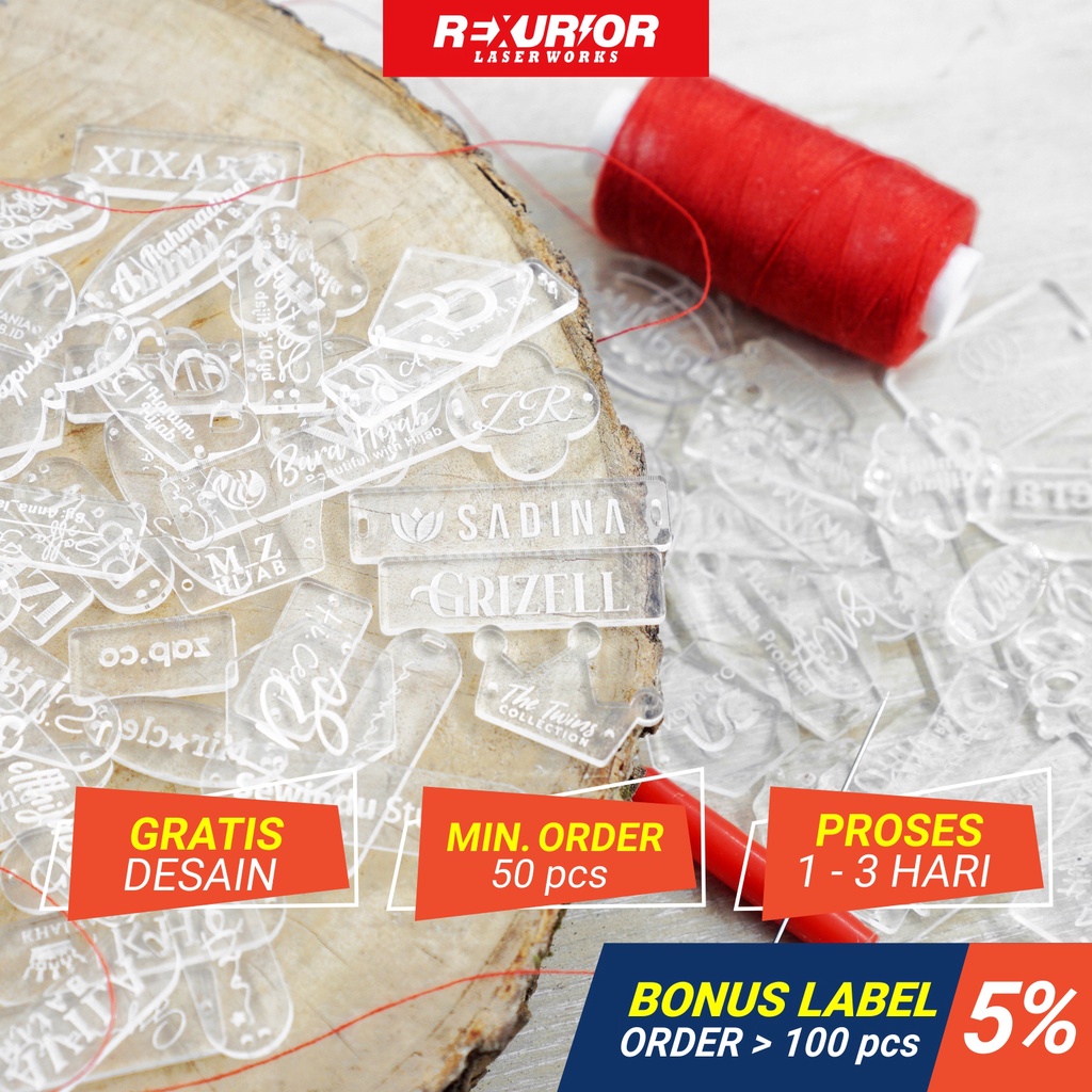 Jual Label Akrilik BENING CLEAR Hijab, Tas, Mahar & Pakaian | REXURIOR ...