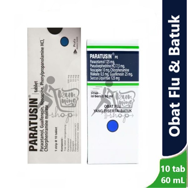 Jual Paratusin Tablet dan Sirup @ 10 tab, 60 mL - obat flu batuk pilek ...