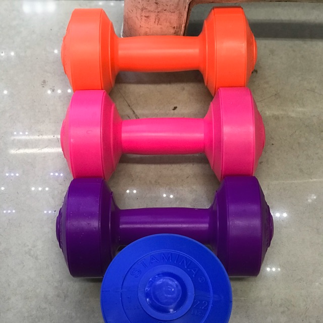 Jual BARBEL DAMBEL DUMBEL PLASTIC STAMINA 1 KG | Shopee Indonesia