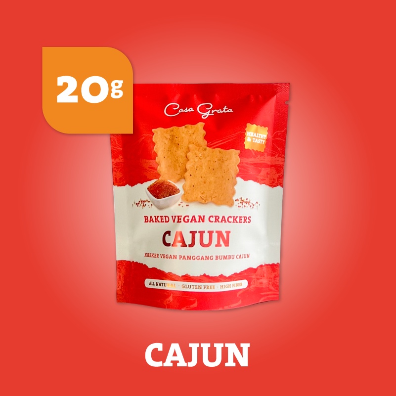 Jual Casa Grata Cajun Crackers - 20 gram - Gluten Free & Vegan Snacks ...
