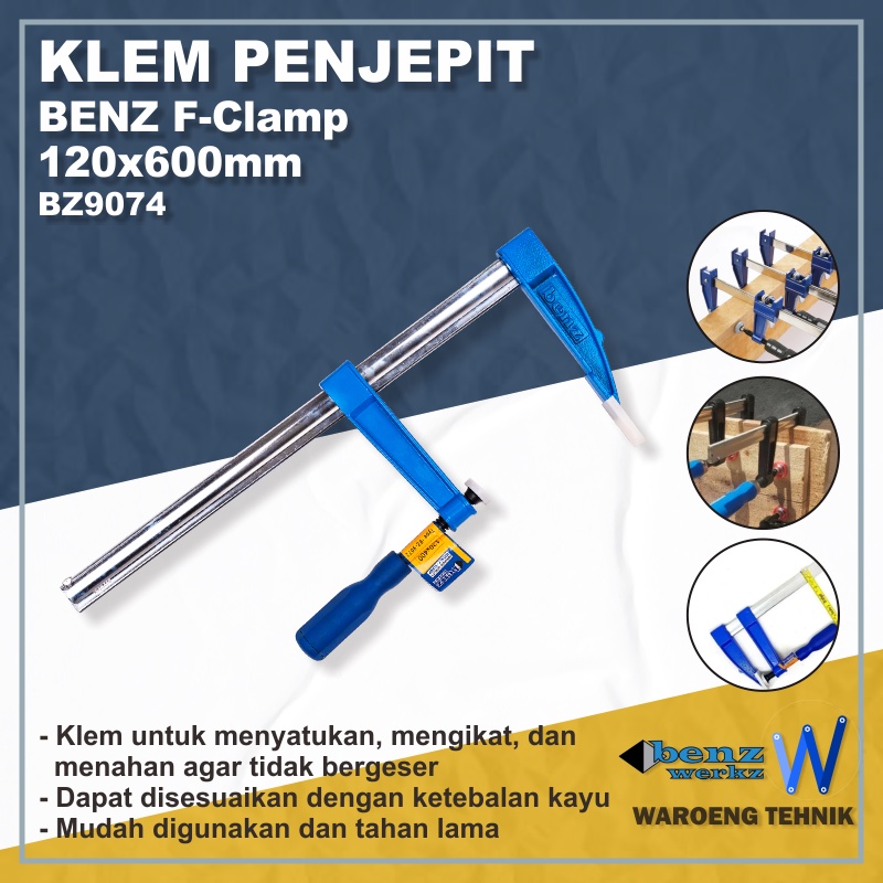 Jual Klem Penjepit BZ9074 BENZ Clamp-F 120x600 lem F / Klem Siku / Klem ...