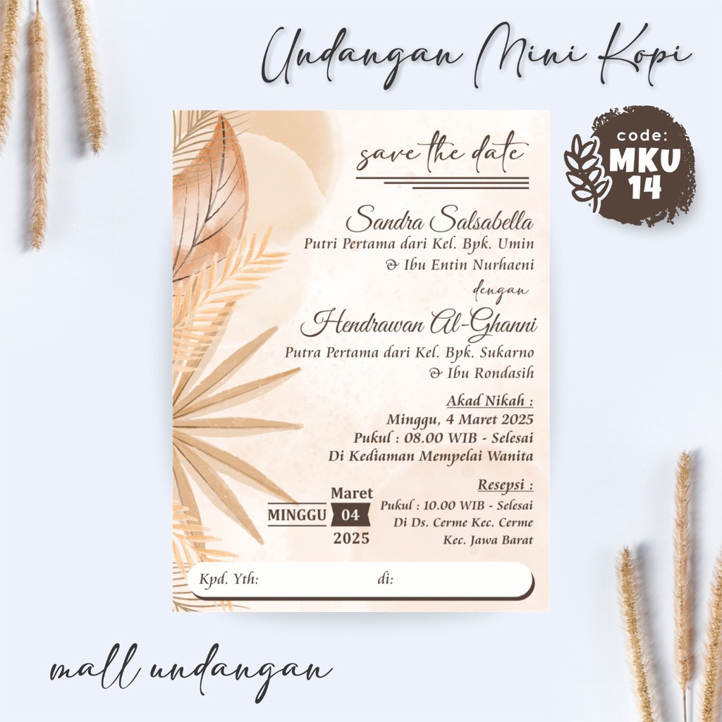 Jual UNDANGAN MINI KOPI - UNDANGAN MINIMALIS UNIK MURAH | Shopee Indonesia