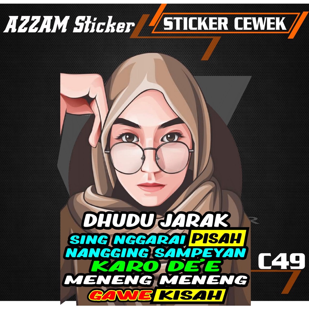 Jual Stiker Cewek vector DHUDU JARAK decal mobil TRUCK Sticker KATA ...