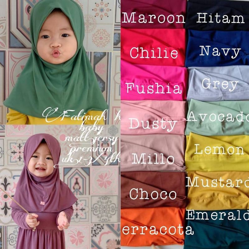 Jual HIJAB FATIMAH BABY / HIJAB BABY/ HIJAB ANAK JERSEY | Shopee Indonesia