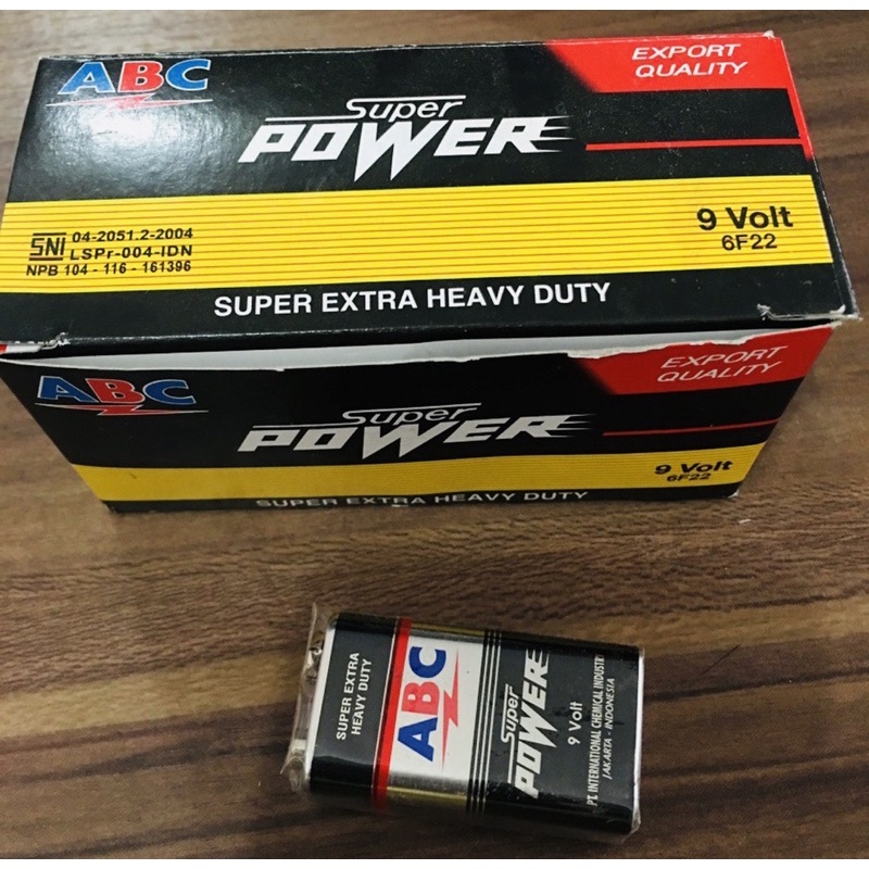 Jual Batu BATERAI 9V ABC 9 volt 9volt KOTAK | Shopee Indonesia