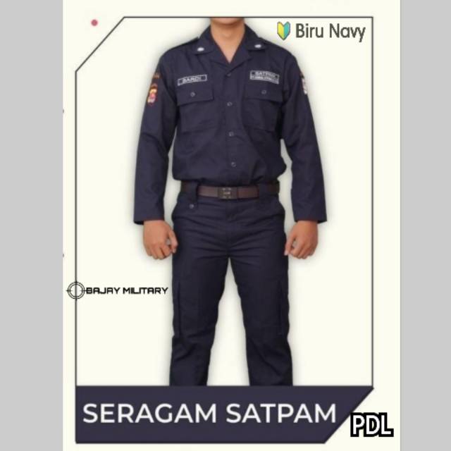 Jual MO Seragam PDL Satpam Security Biru dongker Biru Navy Murah Lengkap | Shopee Indonesia