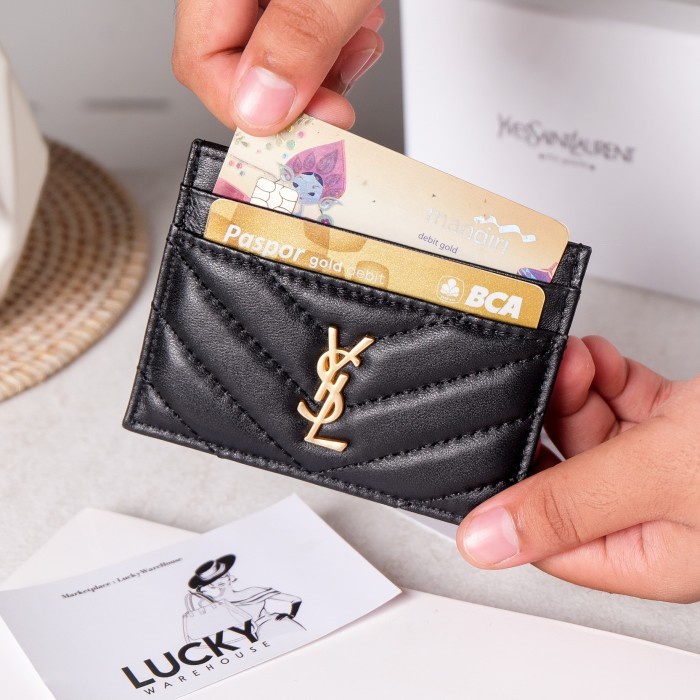 Jual New Ysl Card Holder In Gold Hardware - Original 100% 077 | Shopee ...