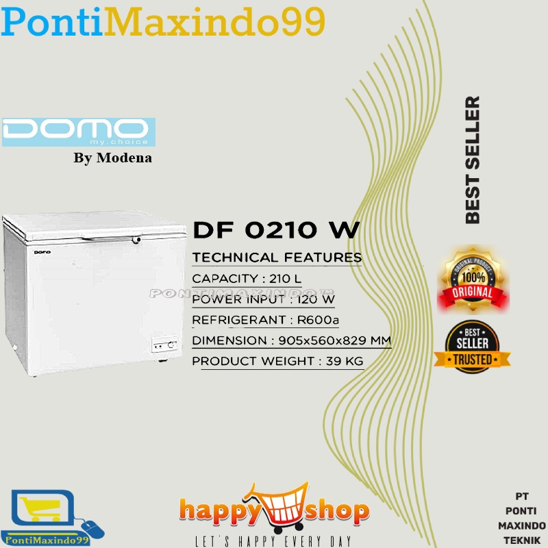 Jual CHEST FREEZER-FREEZER BOX DOMO DF 0210 W | Shopee Indonesia