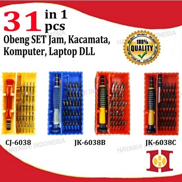 Jual Obeng Set Kotak 31 in 1 Magnet Service Jam Handphone Computer ...