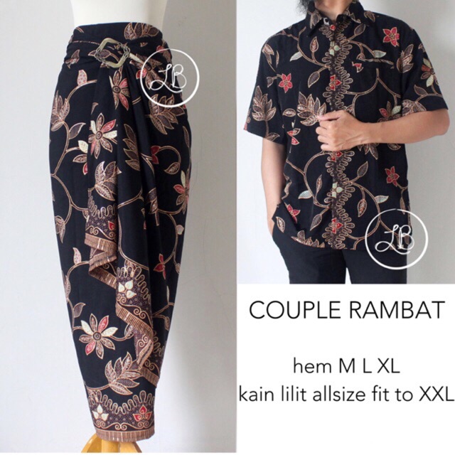 Jual ERVATEK Couple Kemeja Rok Lilit CBPDL03 Motif Bunga Rambat | Baju ...