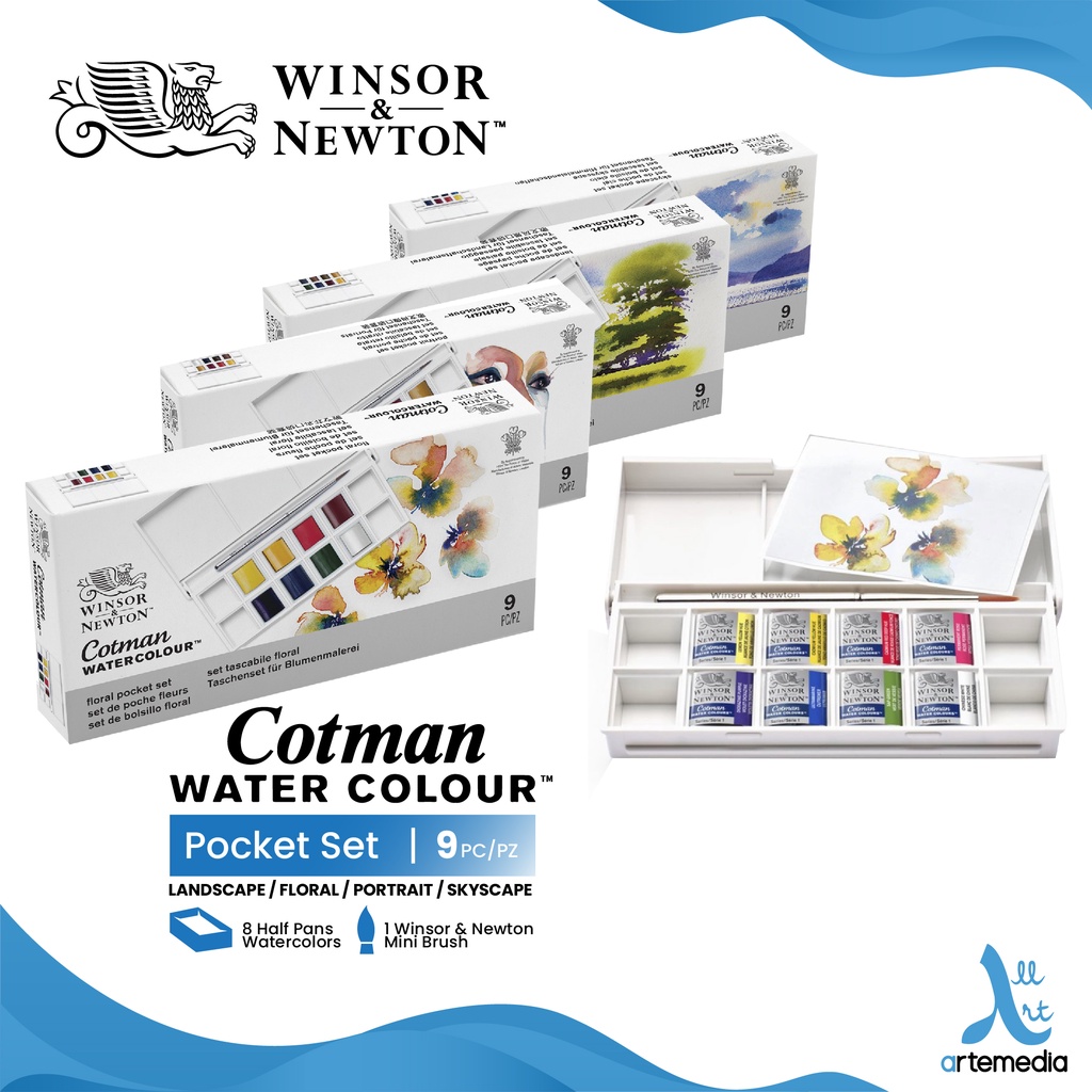 Jual Winsor & Newton Cotman Watercolor 8 Half Pan Pocket Set | Shopee ...
