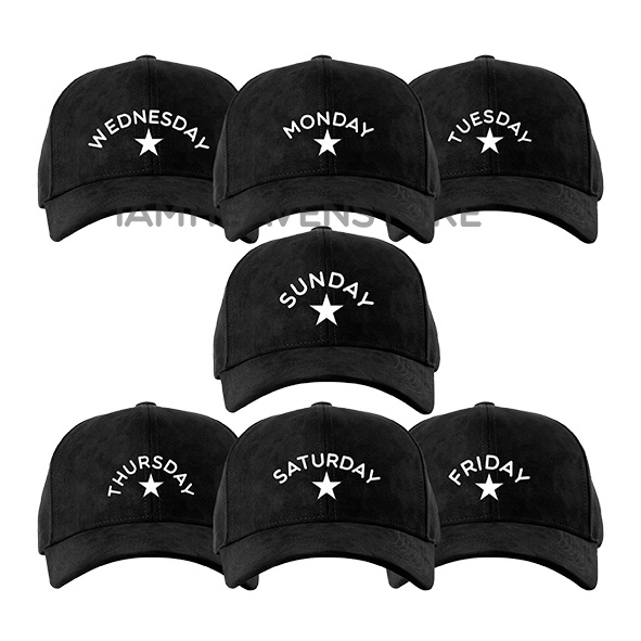 Jual Topi Baseballcap Pria Wanita Nama Hari Monday Tuesday Wednesday ...