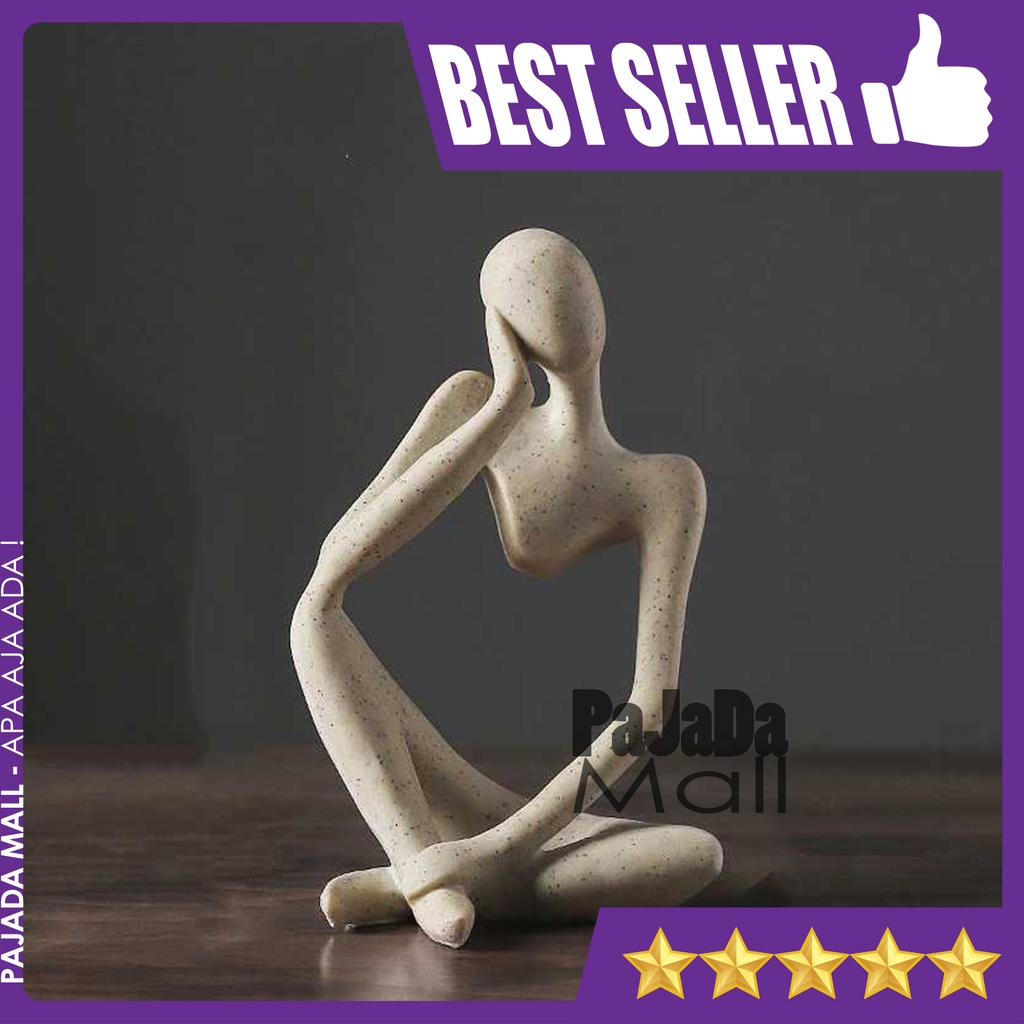 Jual Patung Pajangan Dekorasi Desain Nordic Resin Abstract Thinker ...