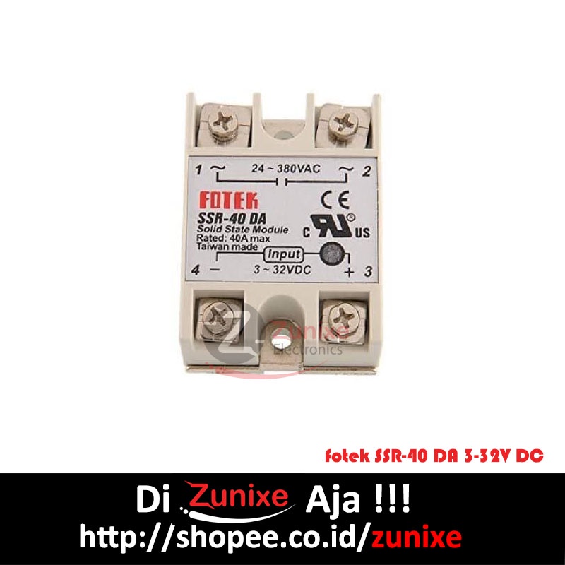 Jual Fotek Solid State Relay Single Phase SSR SSR-40DA DC to ke AC | Shopee Indonesia