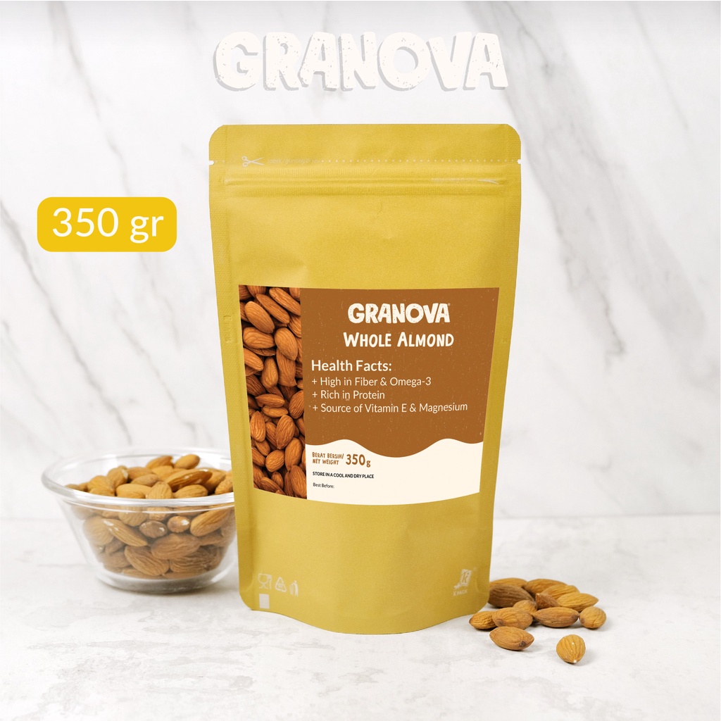 Jual Granova - Kacang Almond Premium Mentah Utuh 350gr / Whole Almond ...