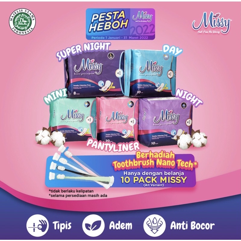 Jual MISSY PEMBALUT (Missy Pantyliner, Missy Mini, Missy Day, Missy ...