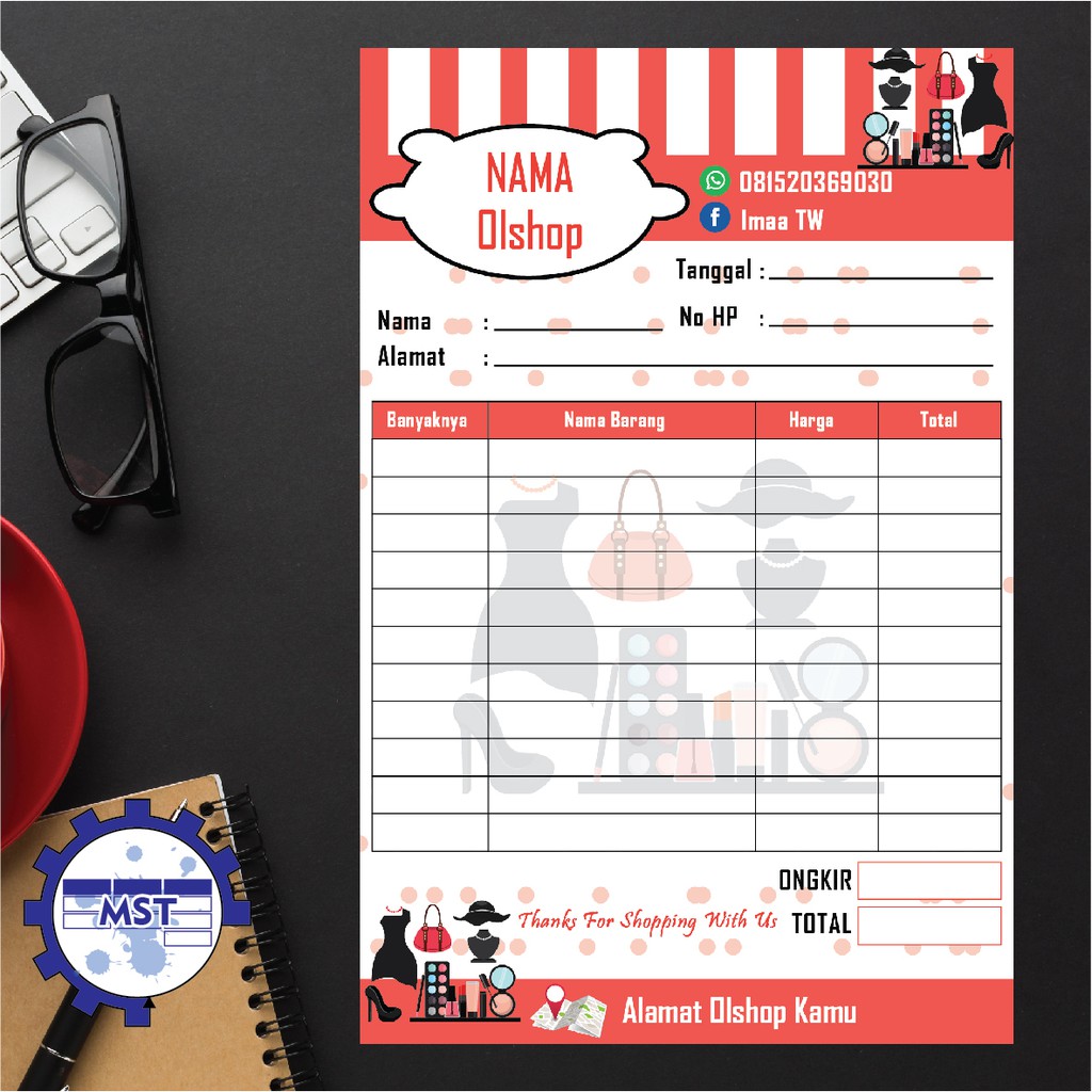 Jual Nota Olshop Acc Wanita/ Nota Penjualan - Dicetak sesuai nama toko ...