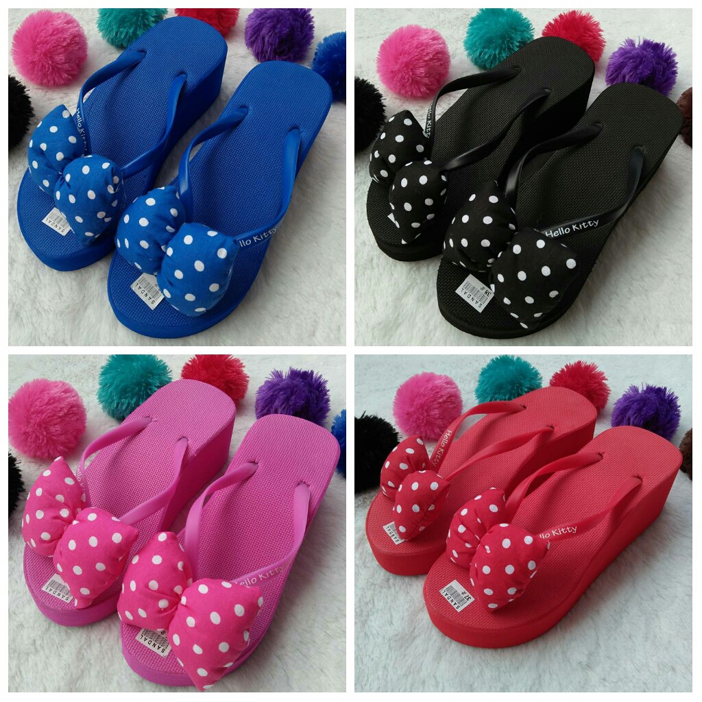 Jual Sandal wedges wanita PITA colorful tebal terbaru bahan spon ...