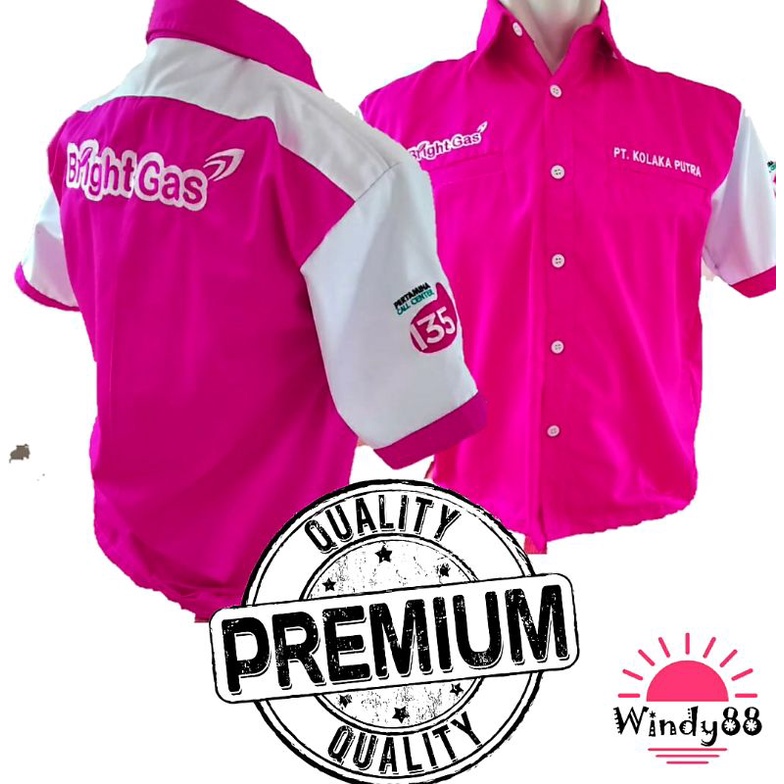 Jual Seragam Bright Gas LPG/Elpiji 3 - 12 kg Warna Pink, baju Kerja ...