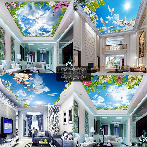 Jual Wallpaper Custom Dinding 3d Walpaper Plafon Ruang Tamu Sticker ...