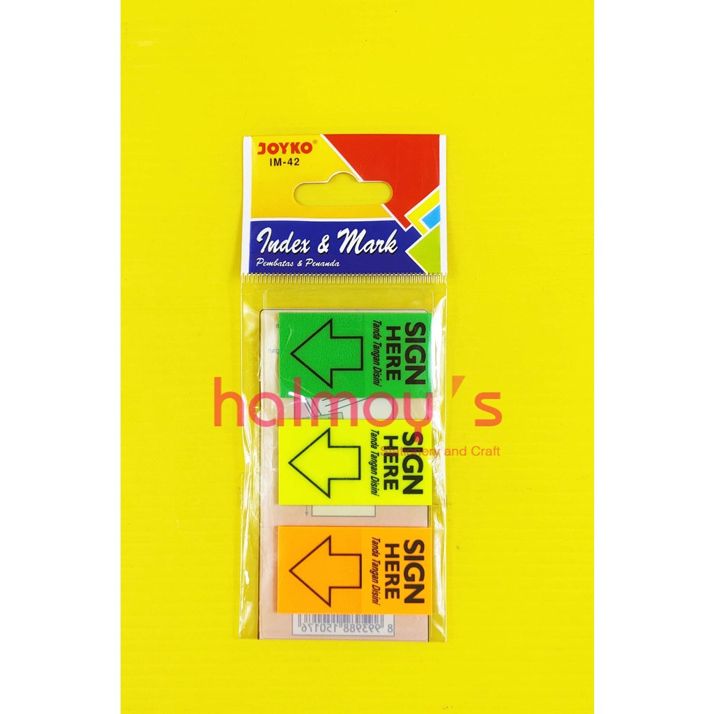 Jual MEMO STICK / STICKY NOTES JOYKO IM - 42 SIGN HERE ( 45 X 25 MM ...