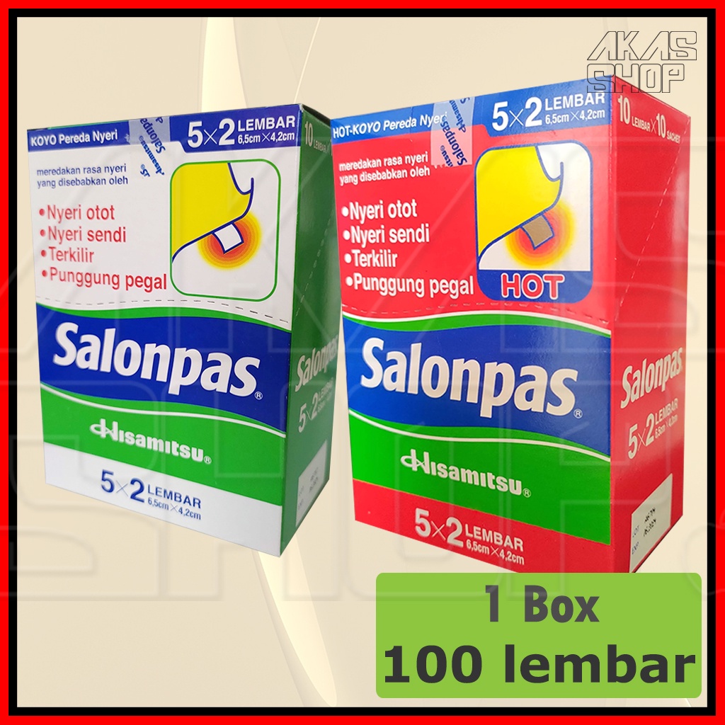 Jual Salonpas koyo 1 box (10 Bungkus @5X2) Biru hijau atau Merah ...