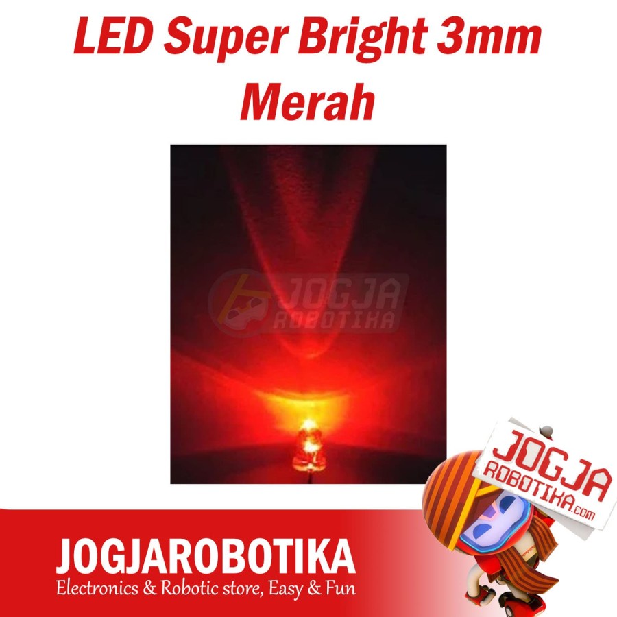 Jual LED Super Bright 3mm Merah/Hijau Kekuningan/Biru/Putih/Hijau Pure ...