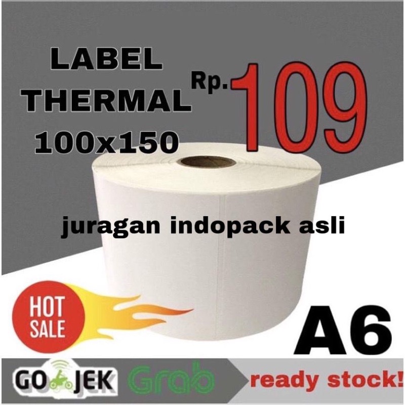 Jual LABEL STICKER THERMAL 100 X 150 BARCODE 100X150 UKURAN A6 | Shopee Indonesia