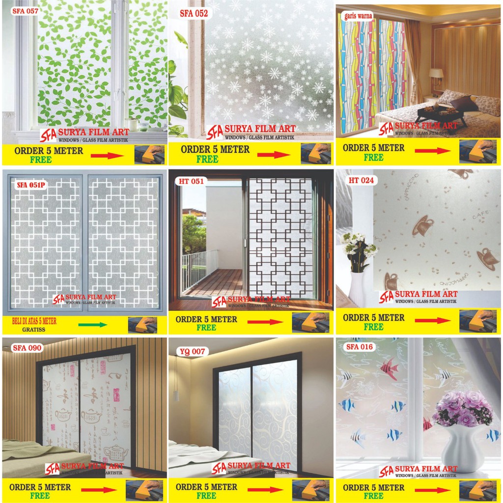 Jual sticker kaca motif / stiker kaca jendela / stiker kaca motif murah ...