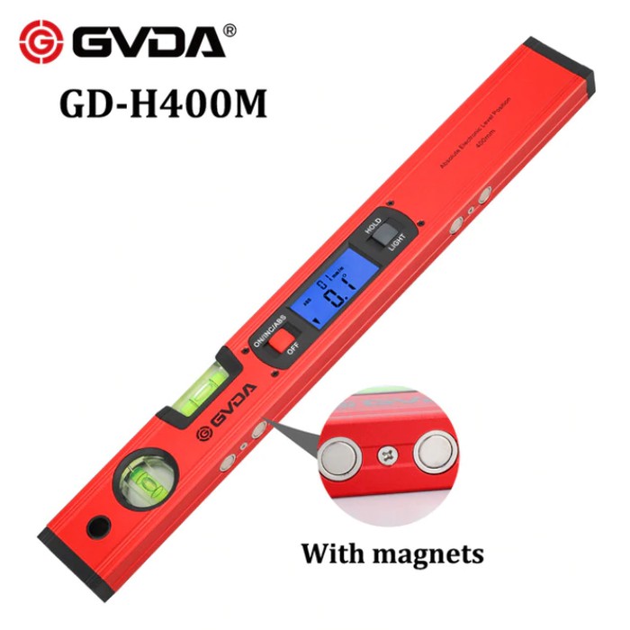 Jual GVDA Digital Waterpass Inclinometer 400 mm Sudut Angle Protactor ...